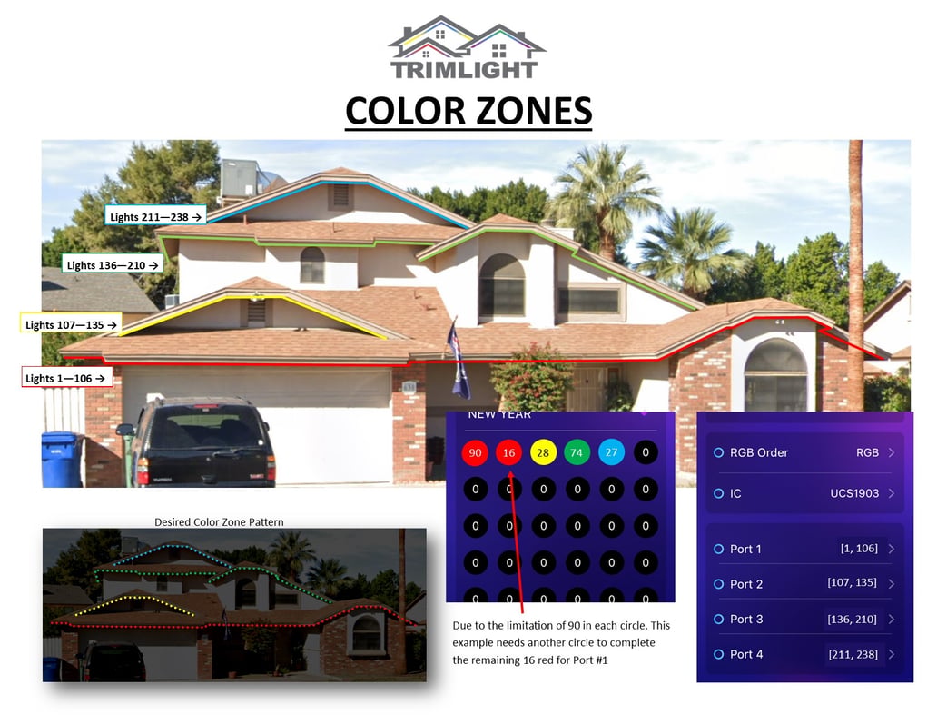 How to create color zoning (Trimlight Edge feature)